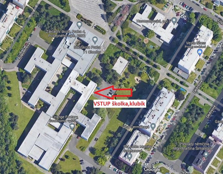 Mapa pobočka Chodov | Rodinné centrum a školka Pilné včelky - Praha 4, Háje